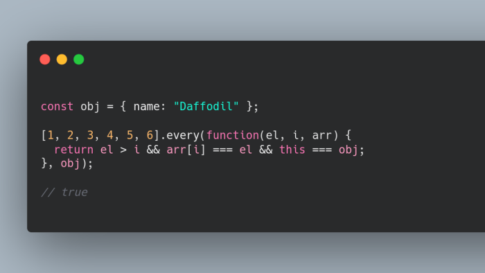 Метод массива every() в JavaScript
